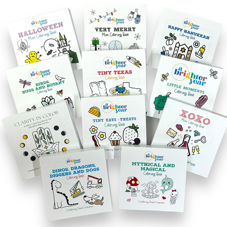 Mini Coloring Books -Pocket-Sized Fun for Adults - A Brighter Year