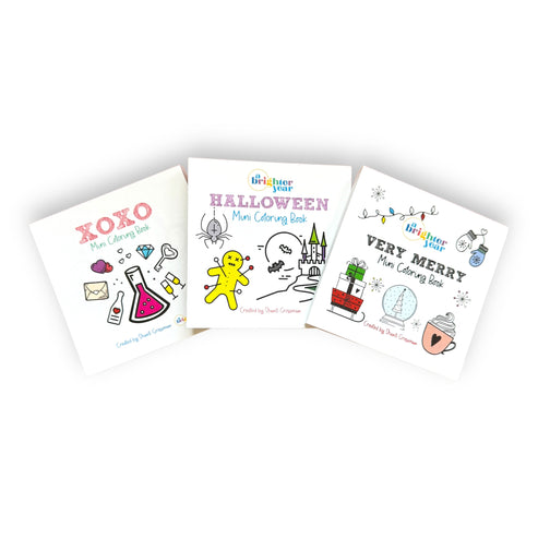 Holiday Mini Coloring Book Bundle, 3-Pack - A Brighter Year