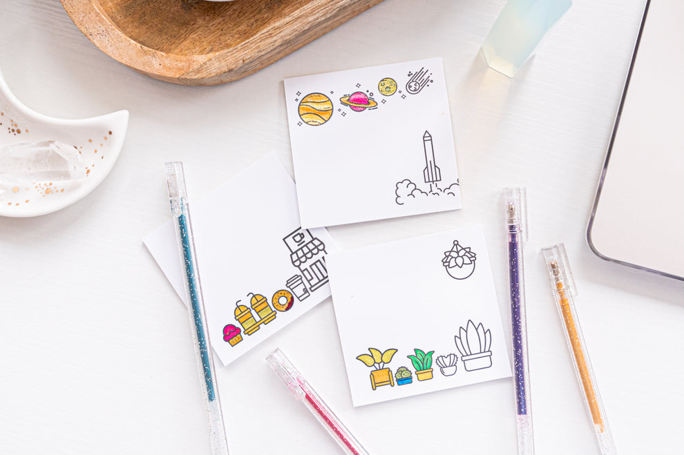 Color Your Own Post-It Notes Bundle, 3-Pack - A Brighter Year