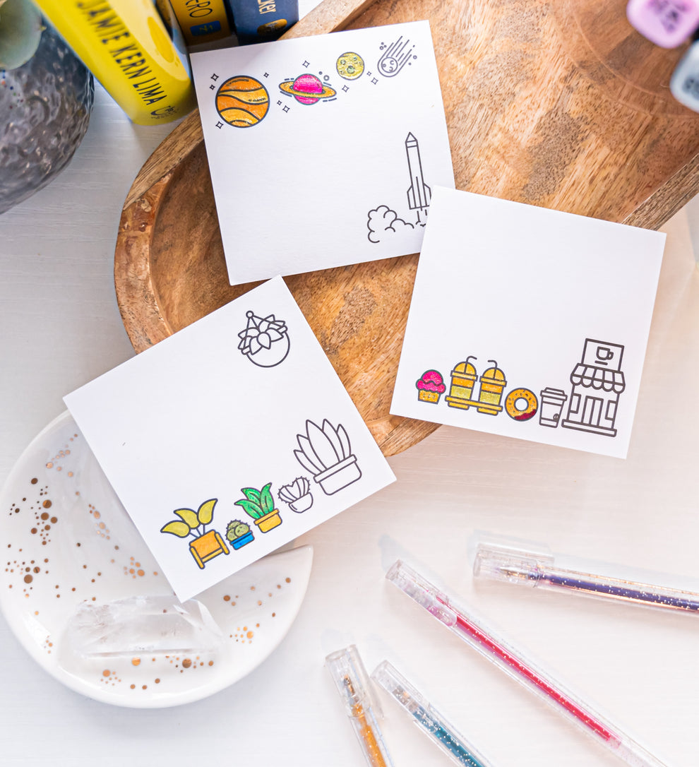 Color Your Own Post-It Notes Bundle, 3-Pack - A Brighter Year