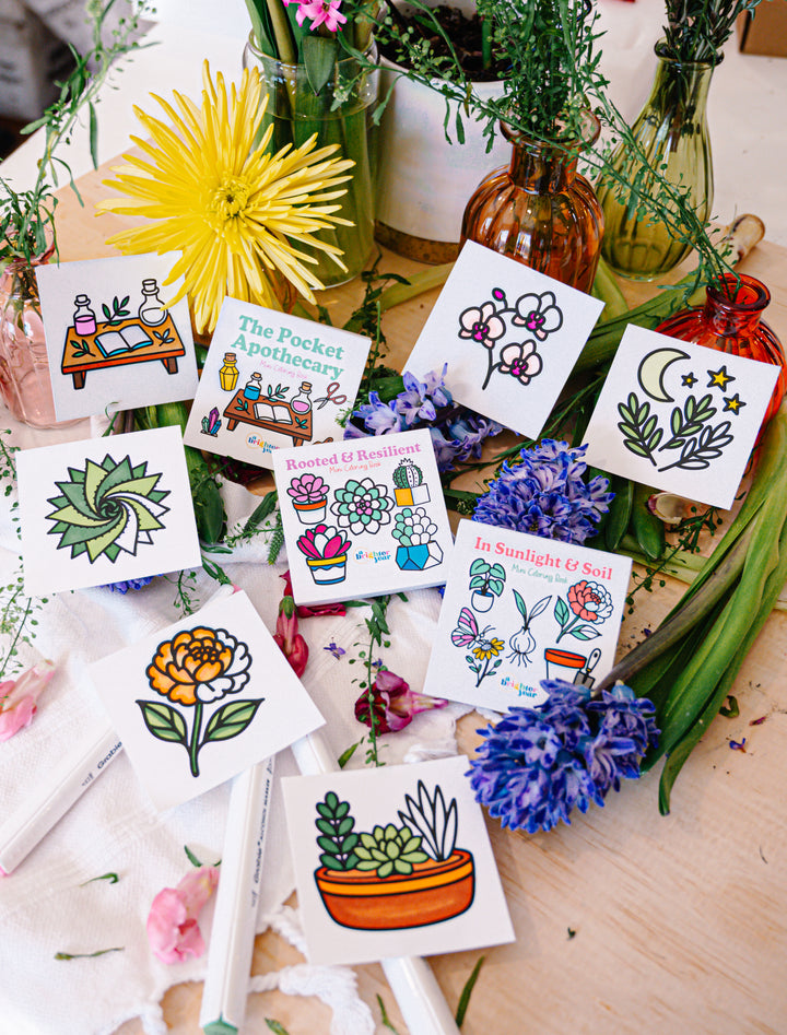 Mini Coloring Books -Pocket-Sized Fun for Adults - A Brighter Year
