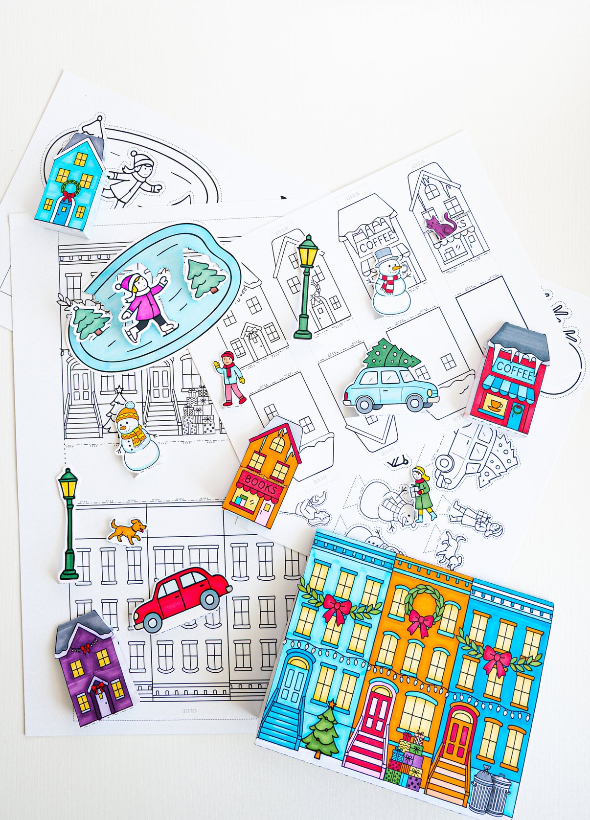 Color-Your-Own Winter Village – A Brighter Year