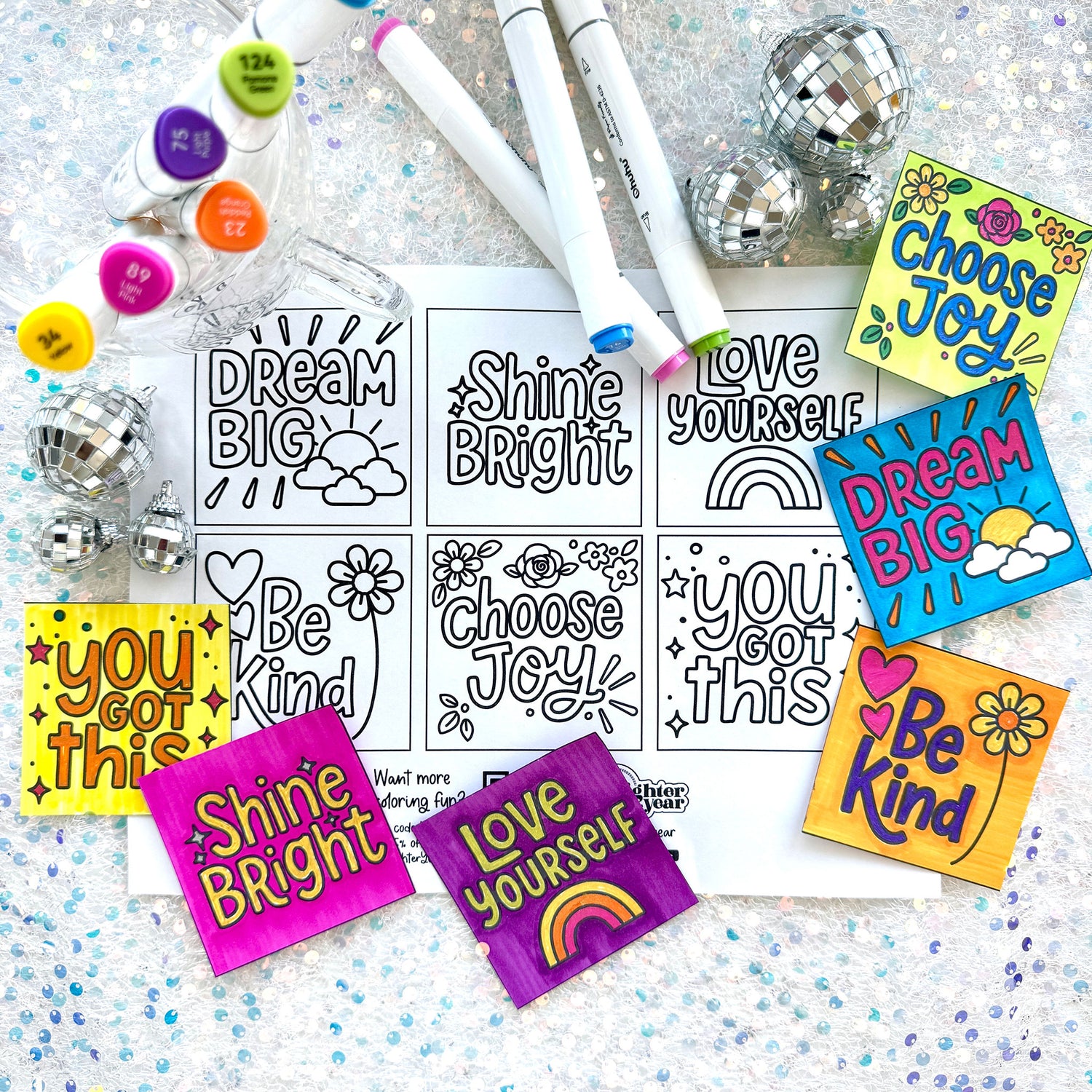 Free Color-Your-Own Affirmation Cards – A Brighter Year