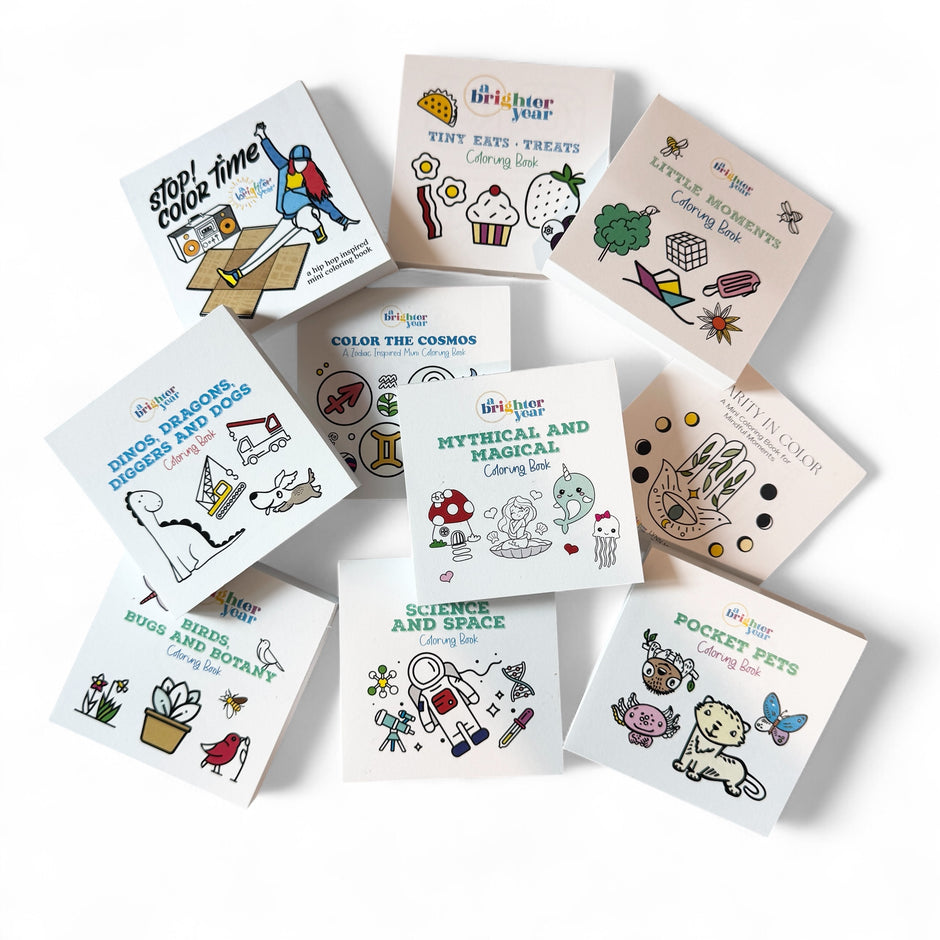 Mini Coloring Books -Pocket-Sized Fun for Adults - A Brighter Year