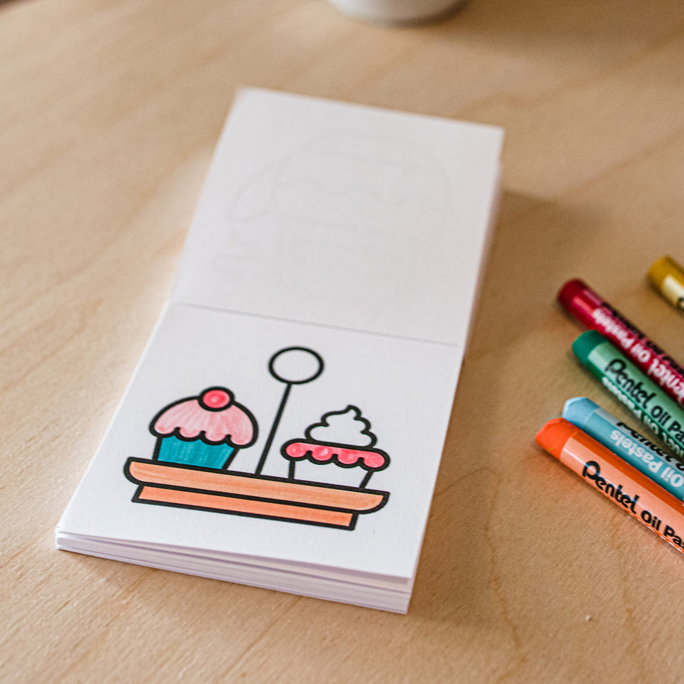 Tiny Eats + Treats Mini Coloring Book - A Brighter Year