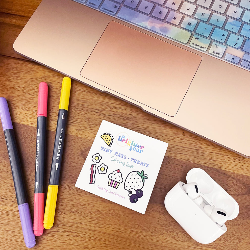 Tiny Eats + Treats Mini Coloring Book - A Brighter Year
