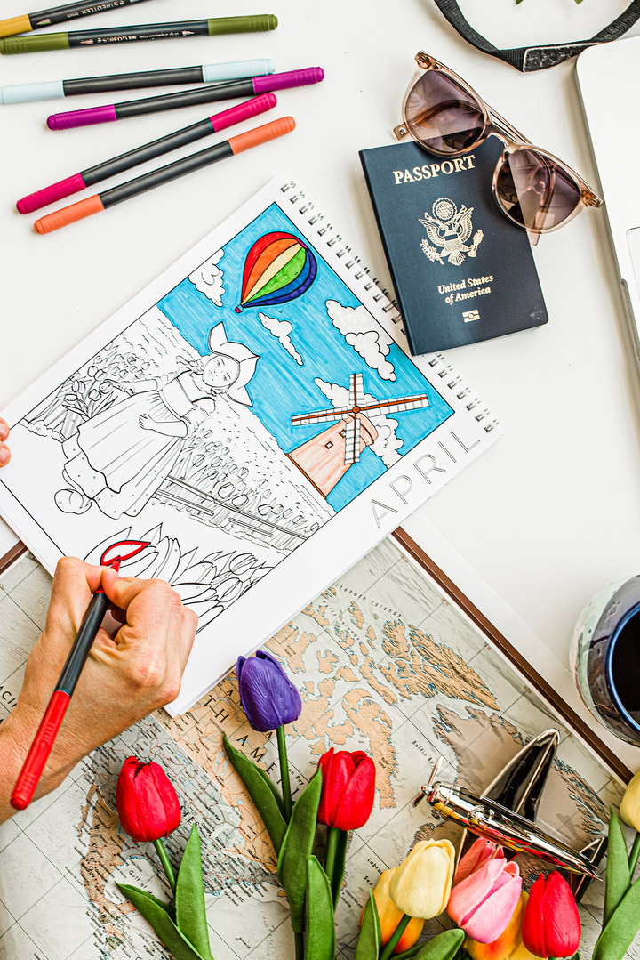 Travel The World 12 Month Color by Day Coloring Book – A Brighter Year