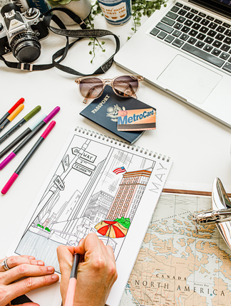 Travel The World 12 Month Color by Day Coloring Book - A Brighter Year